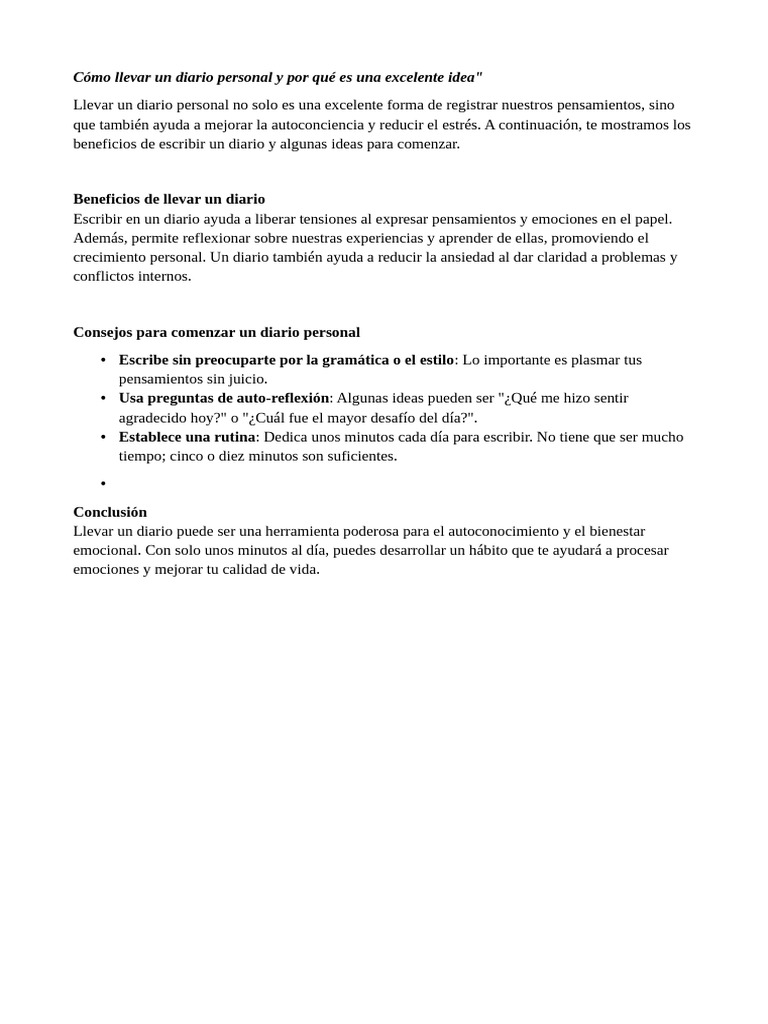 Cómo llevar un diario personal y por qué es una excelente idea Cómo llevar un diario personal y por qué es una excelente idea