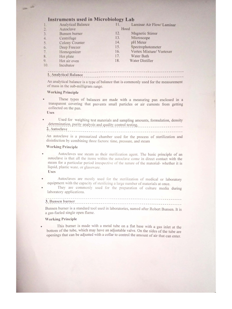 Microbiology Lab Instrument | PDF