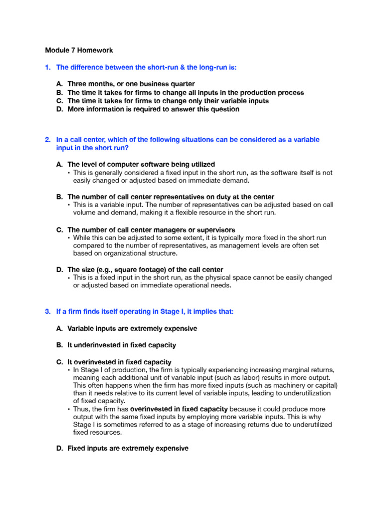 Module 7 Homework No Solution | PDF | Production Function | Labour Economics