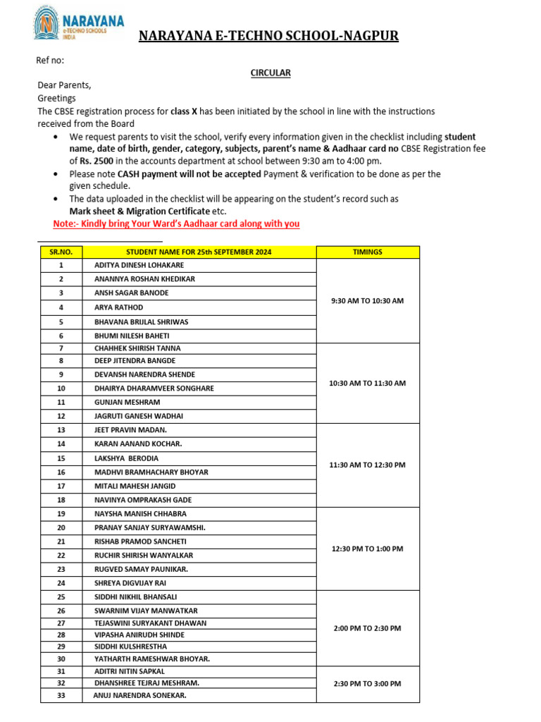 Cercular 10TH Loc Checking Year2024-25 | PDF
