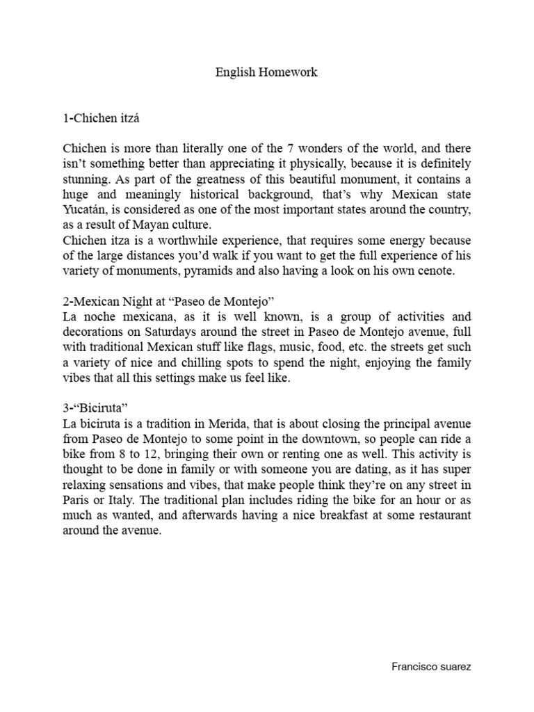 English Homework | PDF