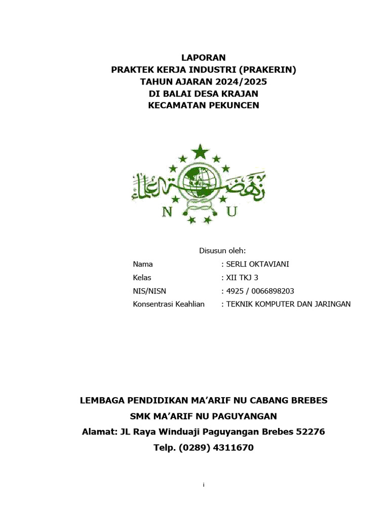 Halaman Judul Laporan PKL | PDF
