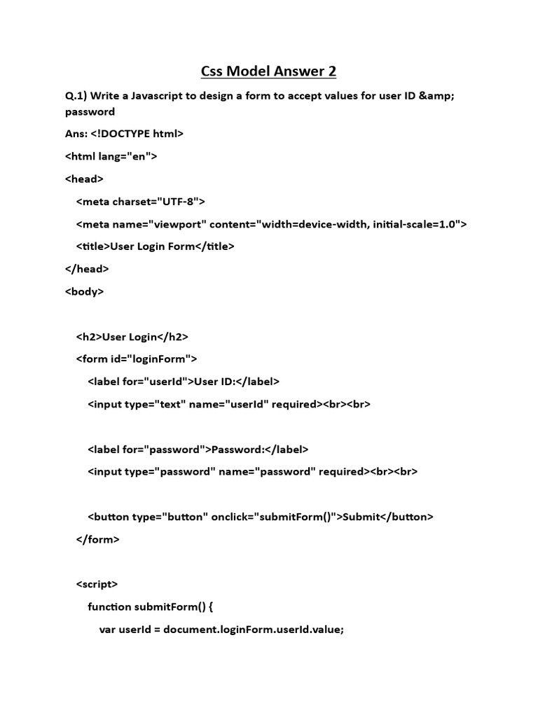 Css Practise Test Model Answer 2 by Rit | PDF | Http Cookie | Internet