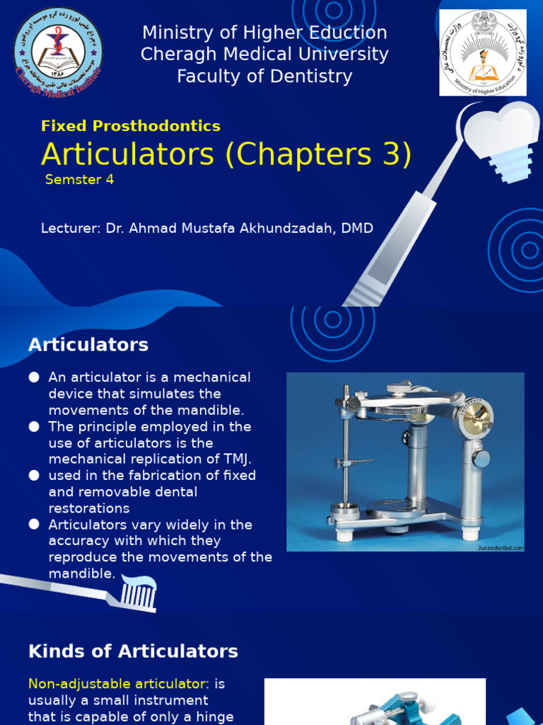 Understanding Articulators in Dentistry | PDF | Dentistry Branches