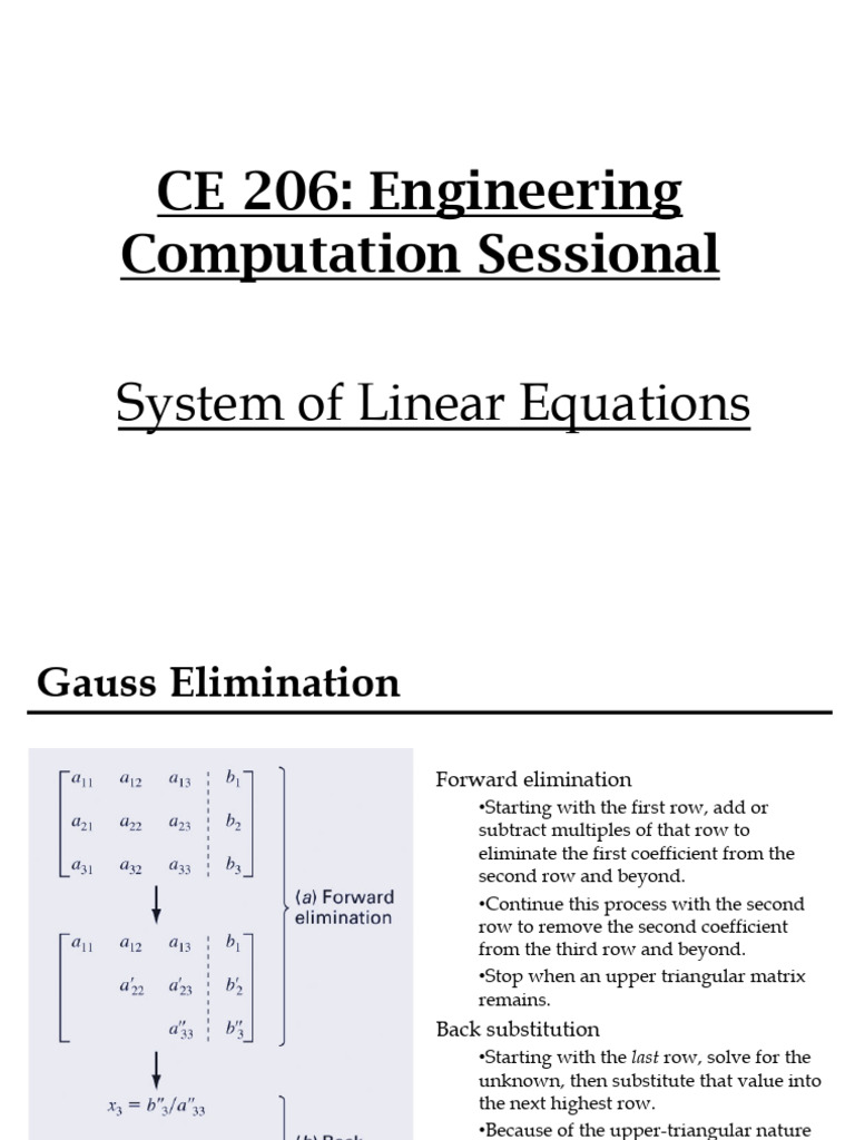 CE206 - System of Linear Equations | PDF | Algebra | Linear Algebra