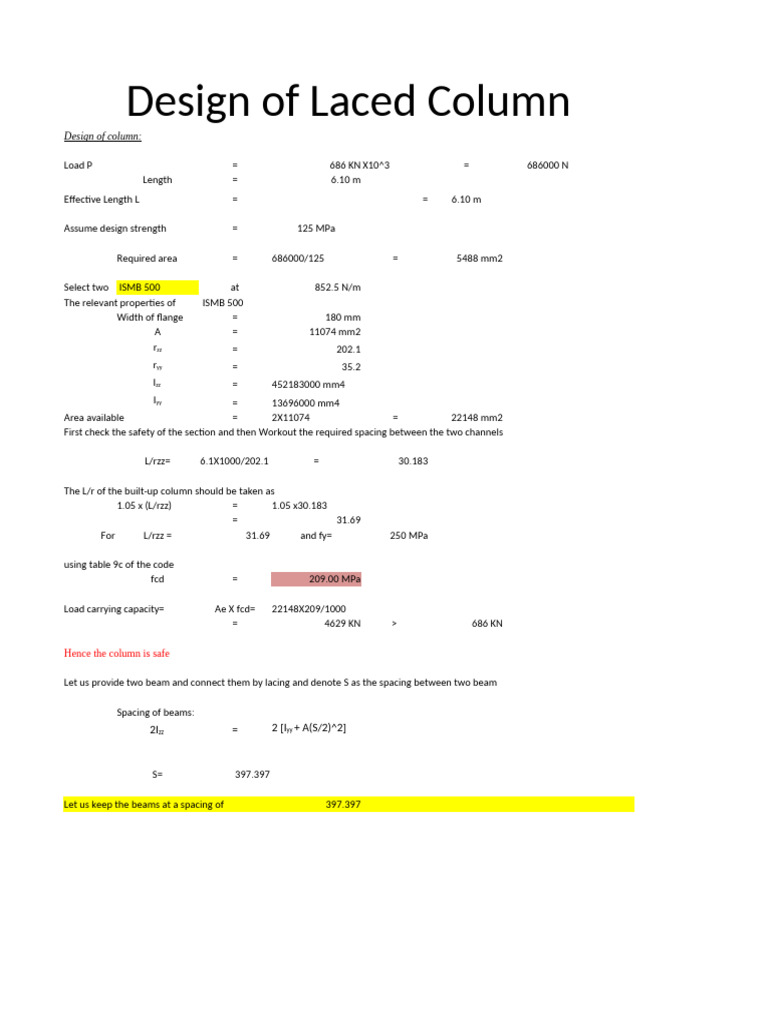 Builtup Column Design | PDF
