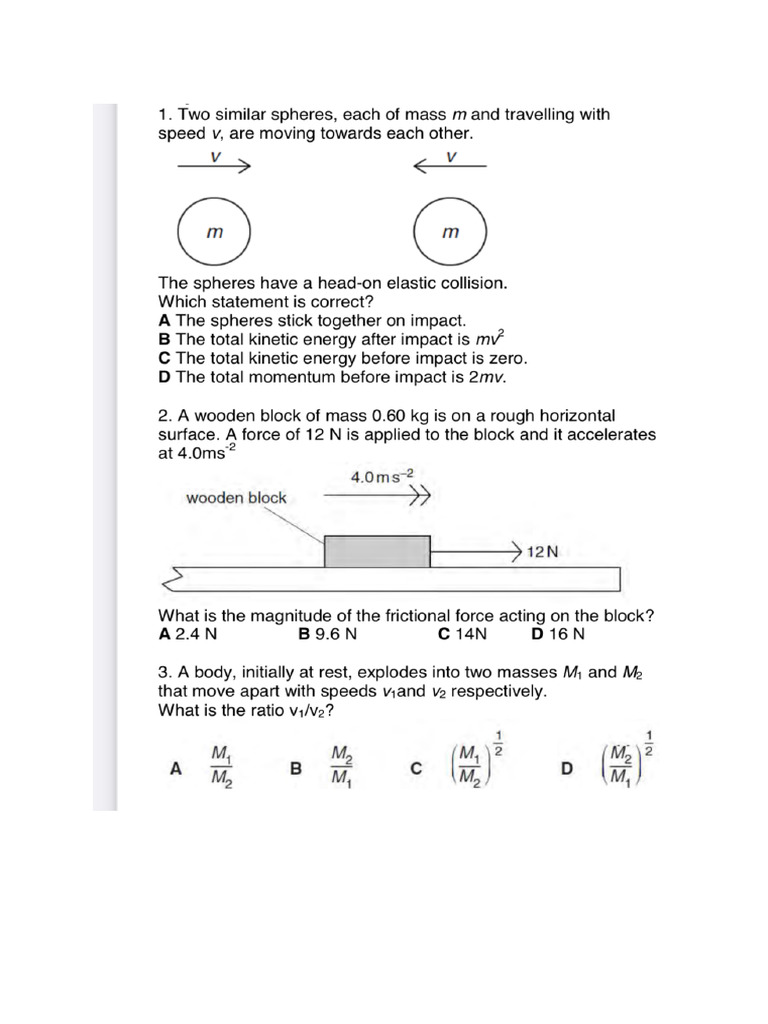 Forces - MCQ | PDF