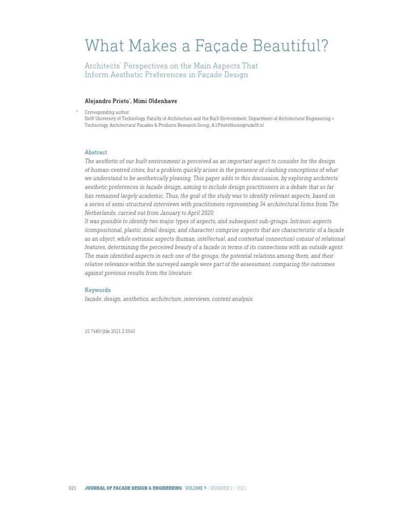 What makes a facade beautiful | PDF | Aesthetics | Beauty