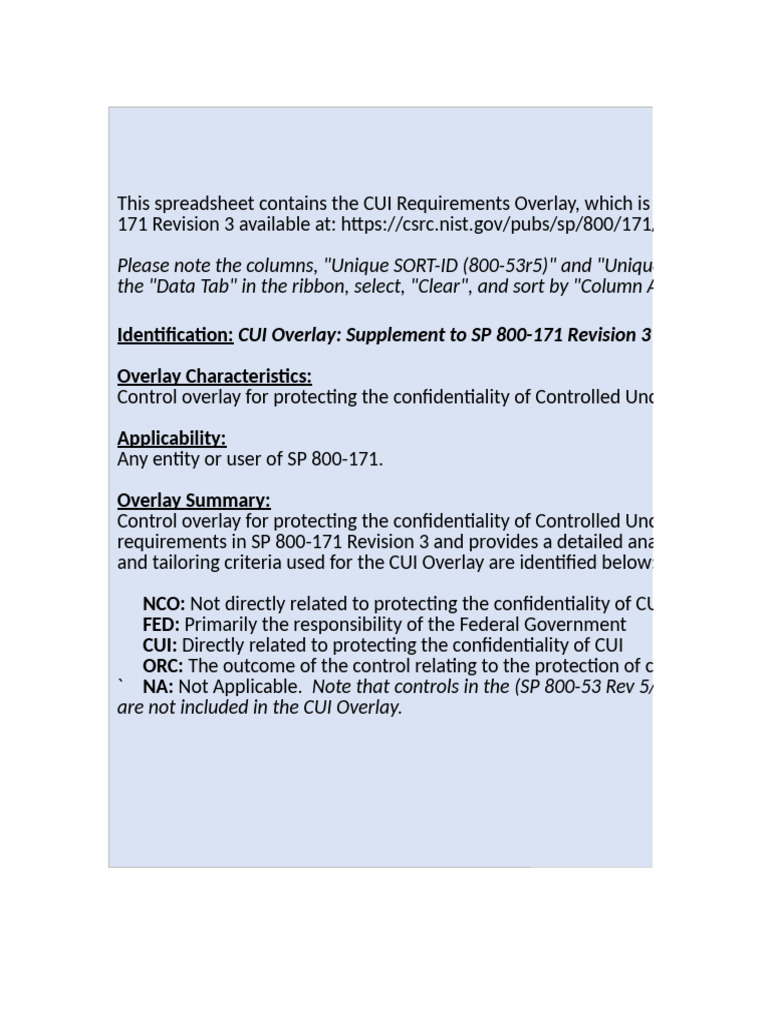 sp800 171r3 Cui Overlay | PDF | Policy | Access Control