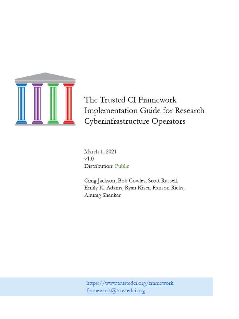 The Trusted CI Framework Implementation Guide v1.0 | PDF | Computer ...