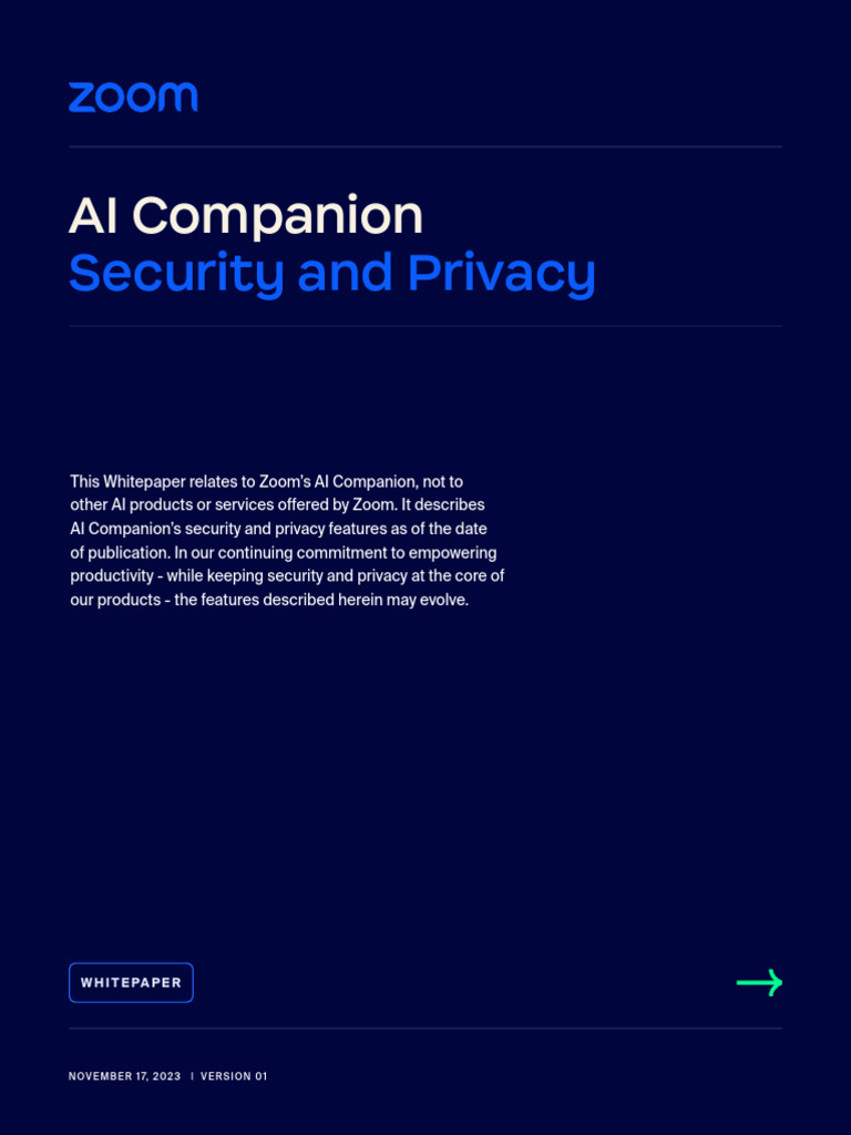 Zoom AI Companion Security and Privacy Whitepaper | PDF | Vulnerability ...