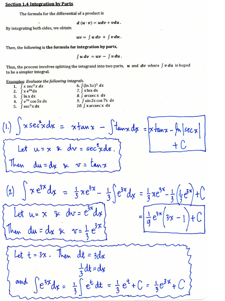 061 Lec04 Integration by Parts | PDF