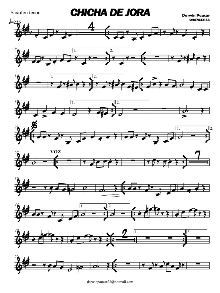 De Jora Hombre - Saxofón Tenor | PDF