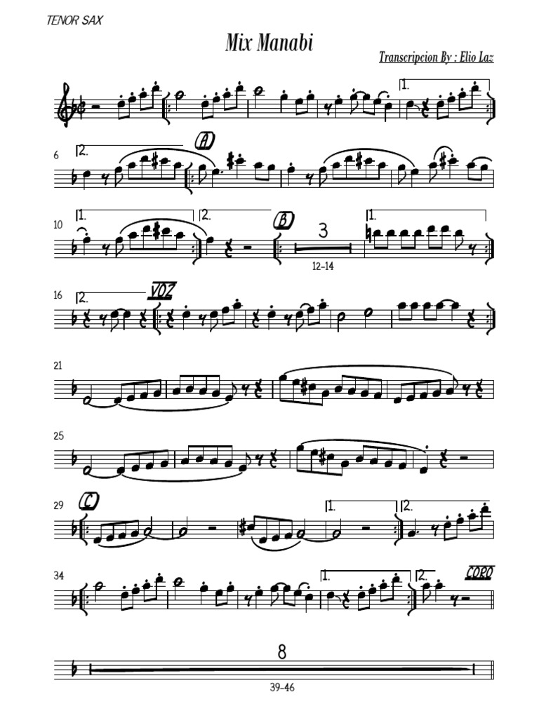 Manabi Mix Tenor Sax | PDF