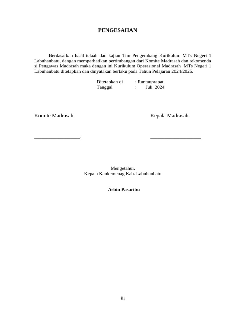 Daftar Isi KOM 2024-2025 | PDF