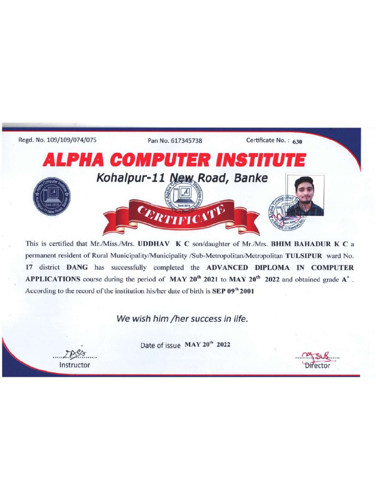 Advanced Diploma of Computer (1) | PDF
