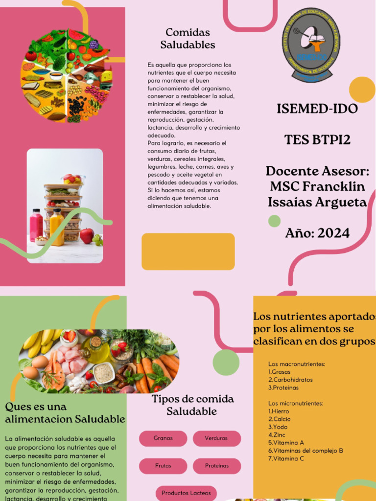 Trifolio Comida Saludable | PDF