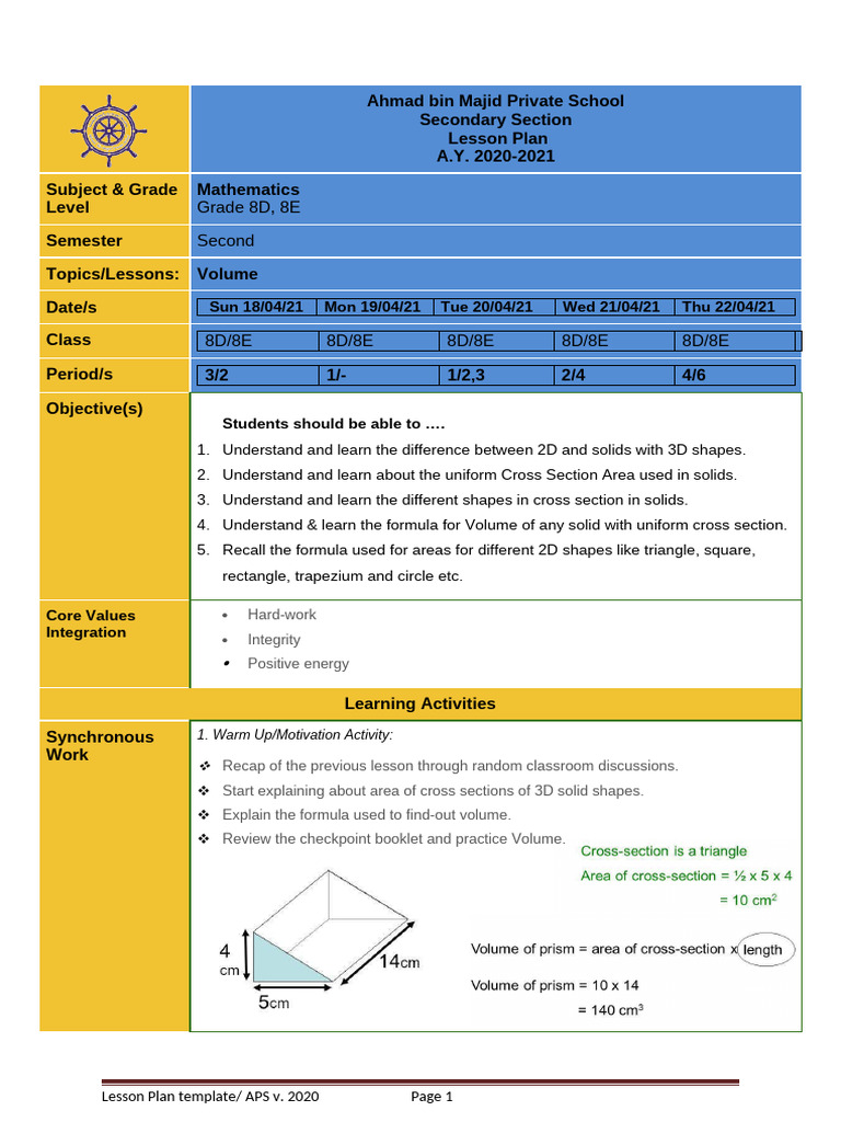 LP G8 Alquma Week 30 | PDF | Lesson Plan | Worksheet