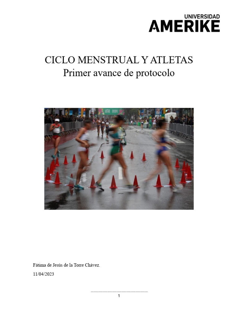 CICLO MENSTRUAL Y ATLETAS Avance de Protocolo | PDF | Menstruación | Ciclo menstrual