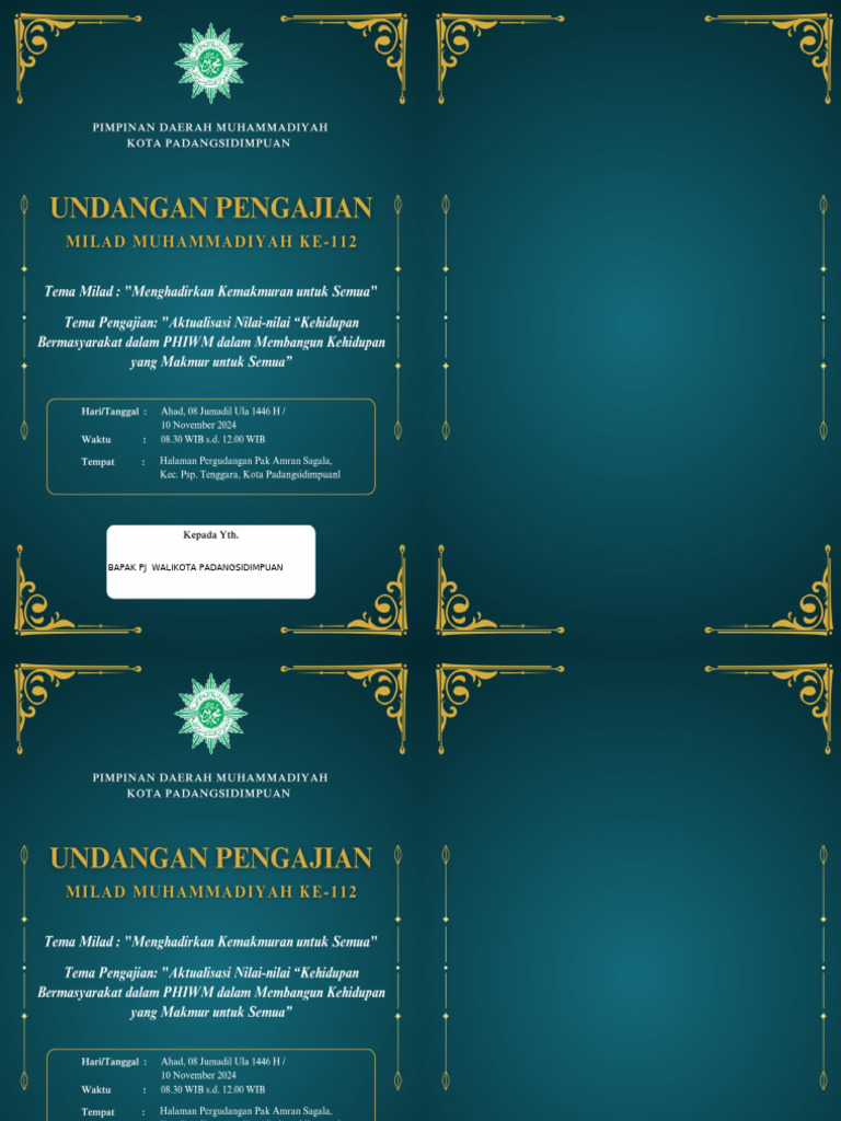 Undangan VIP Milad Dan Pengajian 10 November 2024 | PDF