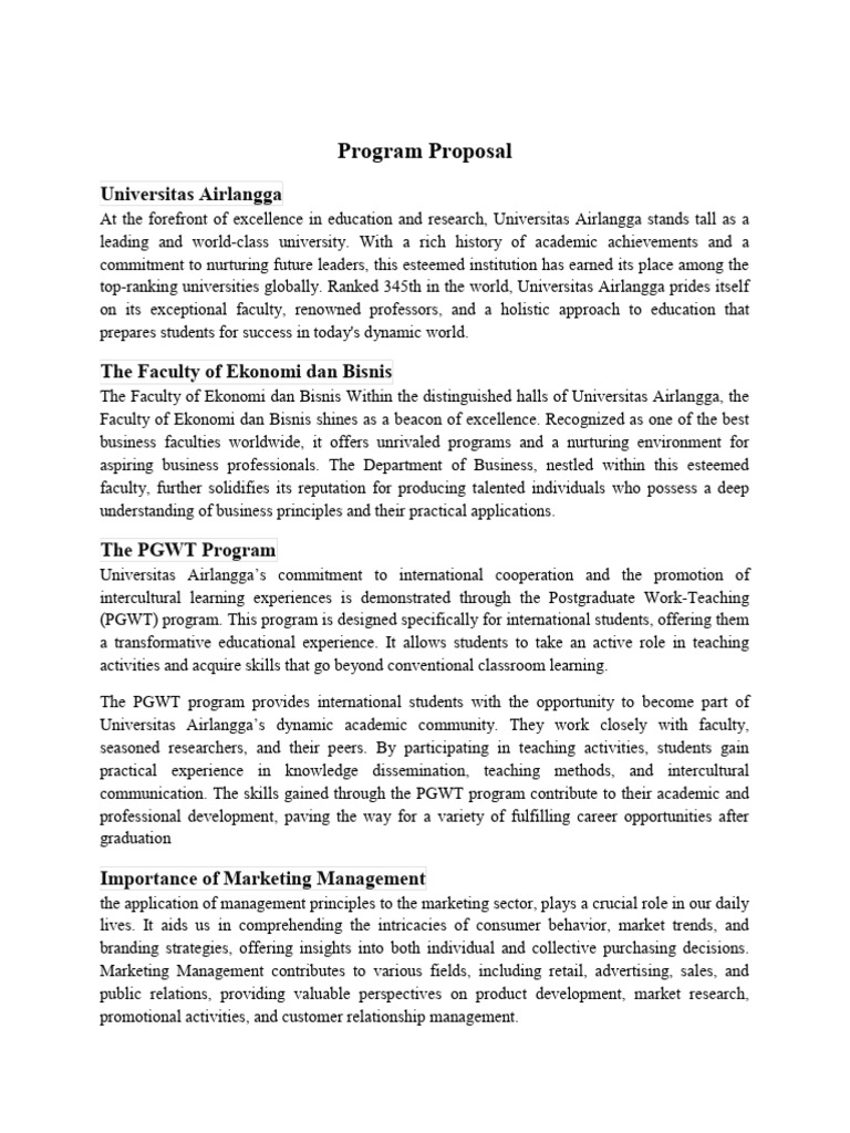 Program Proposal | PDF | Marketing | Consumer Behaviour