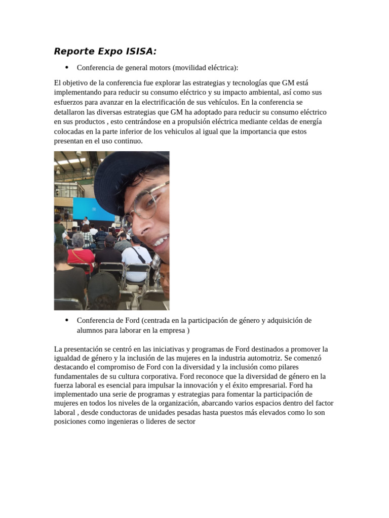 Reporte Expo ISISA | PDF | Motores generales | Vehículo eléctrico