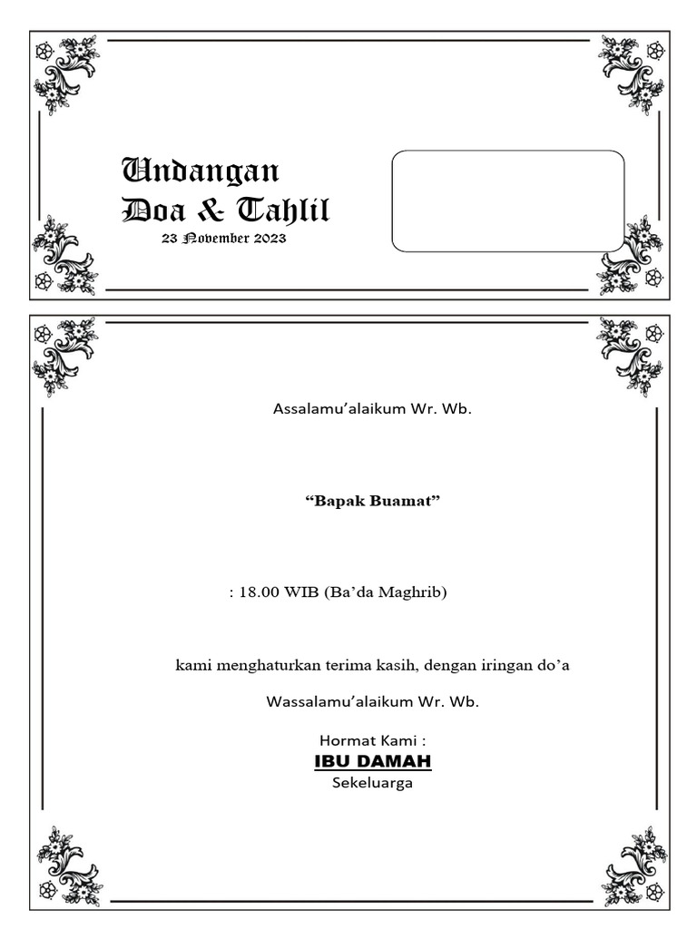 Undangan 1000 Hari | PDF