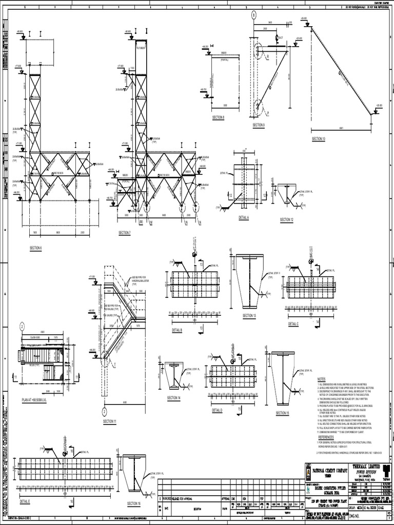 DETAILS OF DUCT PLATFORMS AT +20.400, +25.500, +68.200,+71.000,+77.800 ...