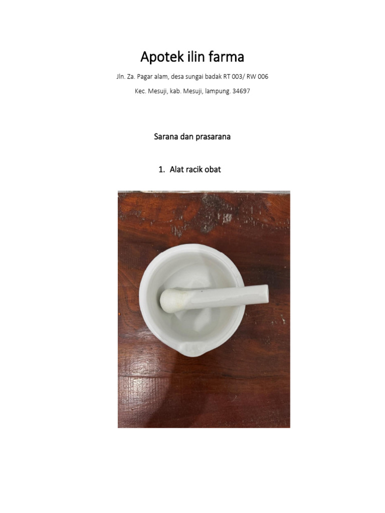 sarana dan prasarana apotik | PDF