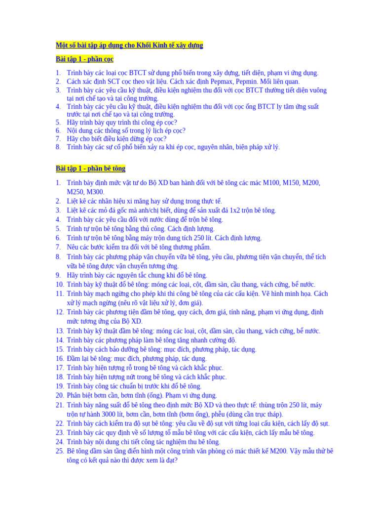 KTTC - Bai Tap Tong Hop-Cho Khoi Kte XD | PDF