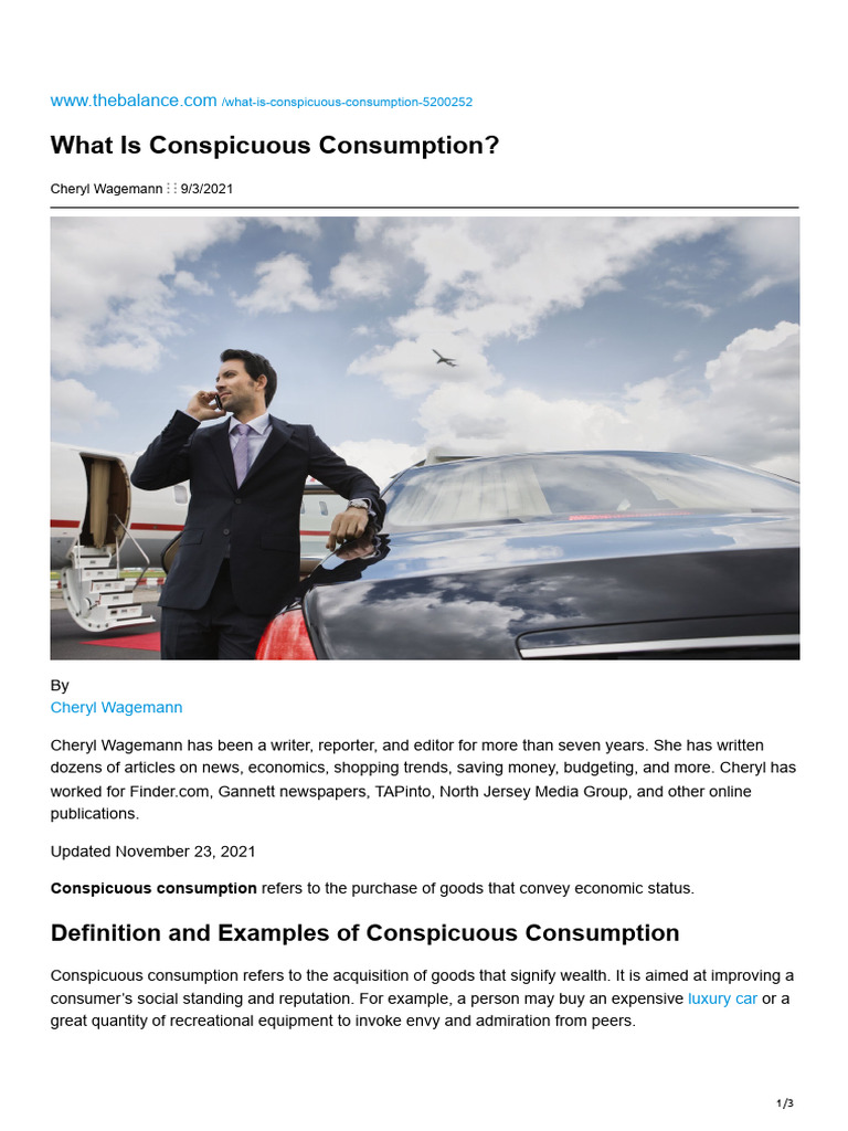 What Is Conspicuous Consumption (IO Research) | PDF | Thorstein Veblen ...