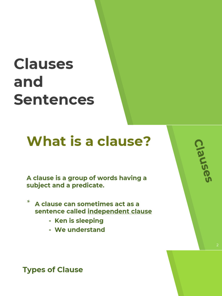 Types of Clauses and Sentences Explained | PDF | Sentence (Linguistics ...