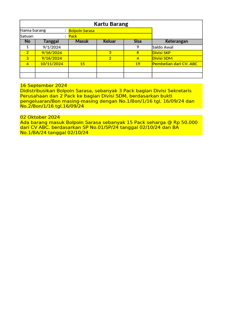 Persediaan Dan Mutasi | PDF