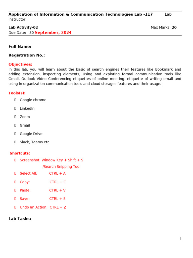 ICT Lab: Search Engines & Tools | PDF | World Wide Web | Internet & Web