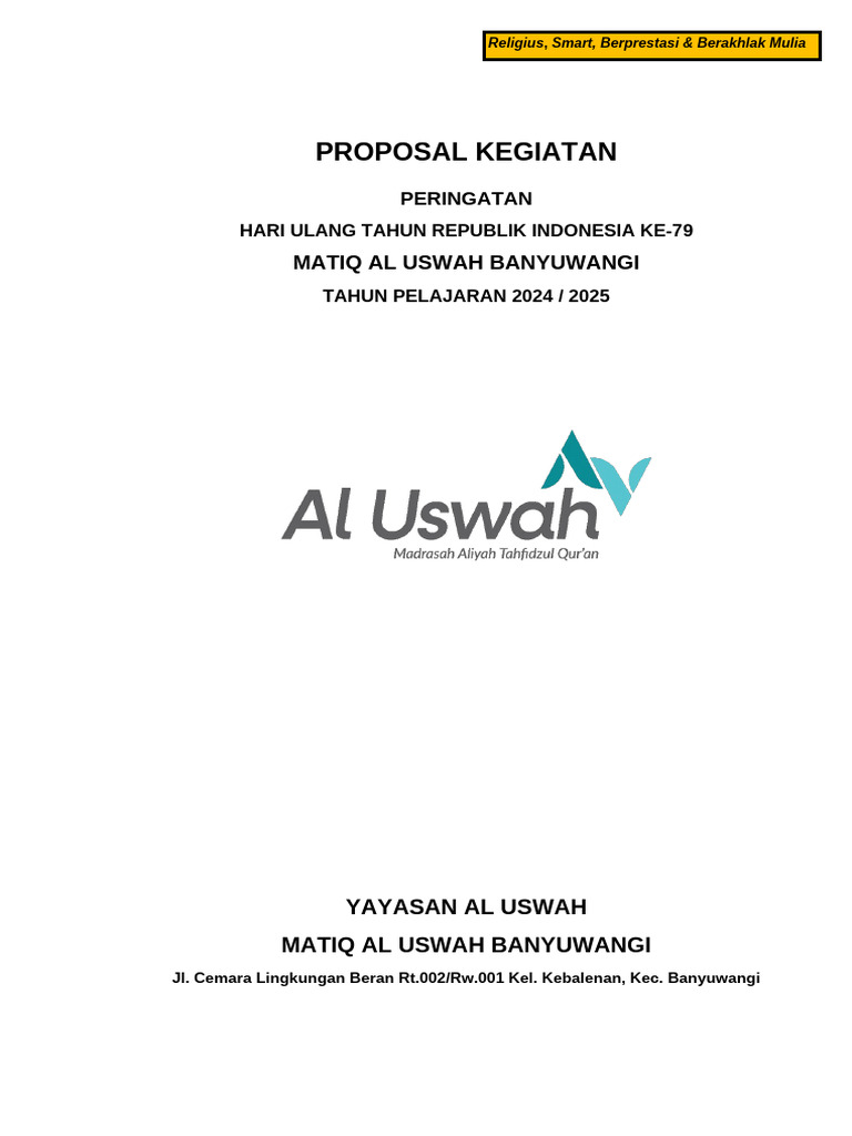 Proposal Hut Ri 78 | PDF