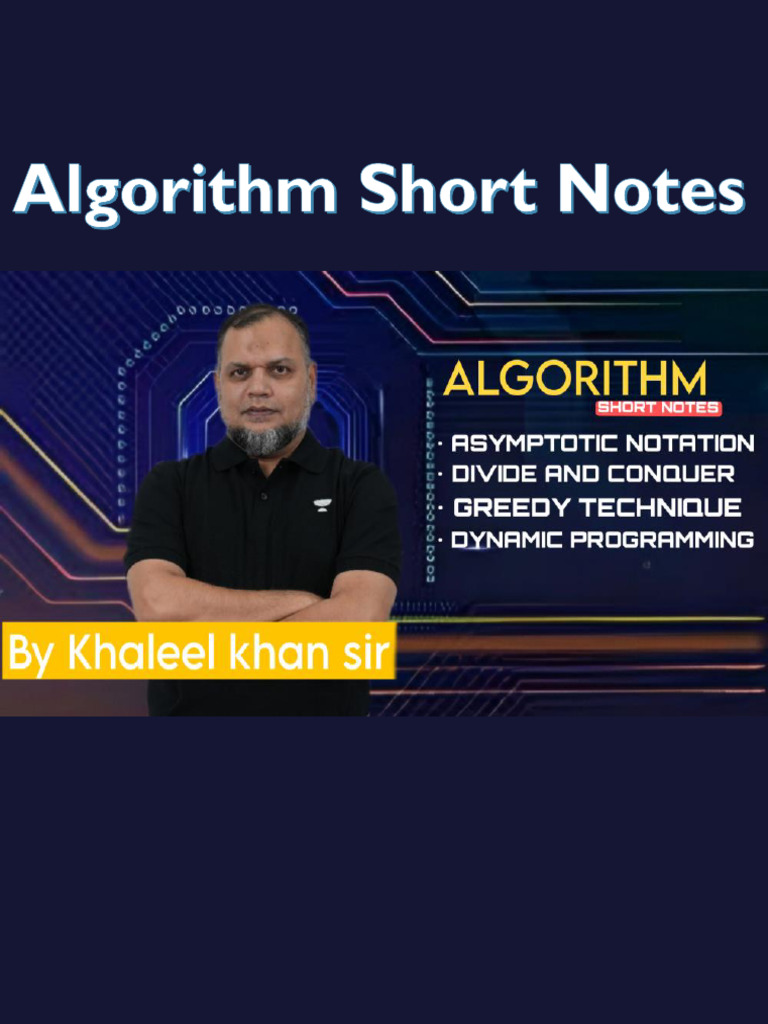 Algorithm Short Notes38387373md Pdf Time Complexity Algorithms