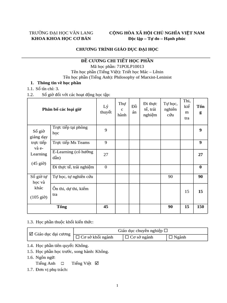ĐCCT CT - TH Mác-Lênin | PDF