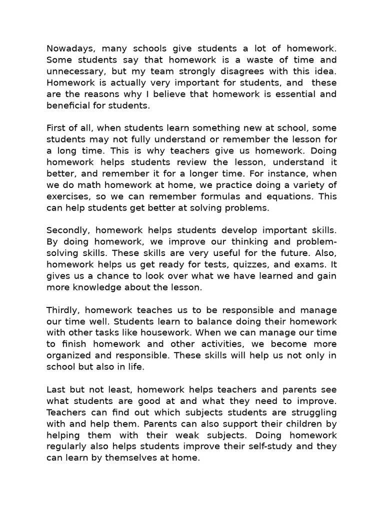 Homework Essay | PDF