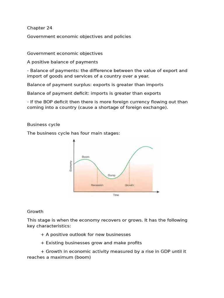 Chapter 24 Governmnet Economic Objectives and Policies | PDF | Balance ...