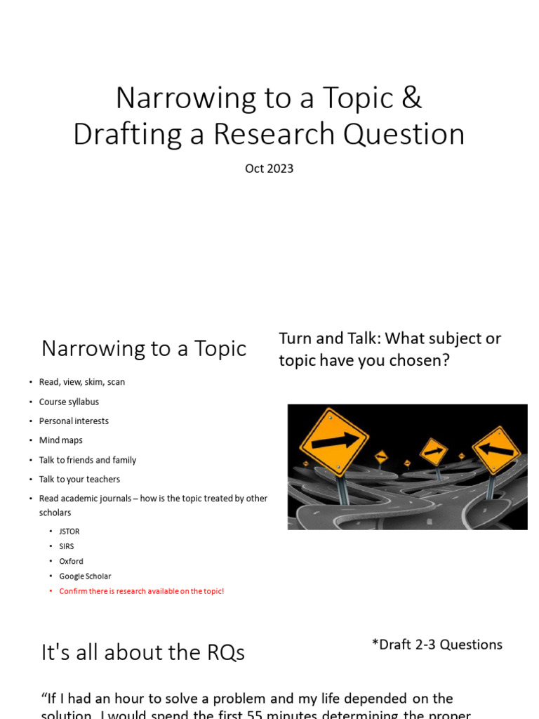 Creating_a_good_research_question_2324 | PDF | Science