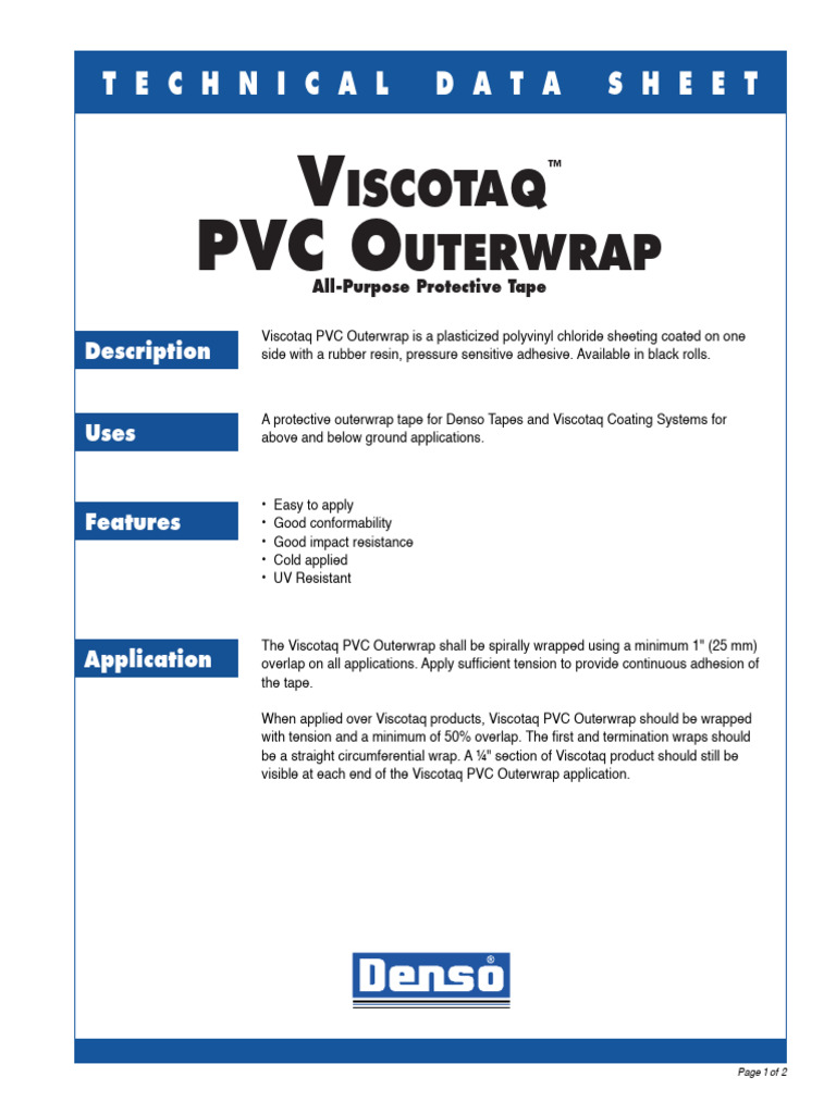 Denso-Viscotaq-PVC-Outerwrap-TDS | PDF | Polyvinyl Chloride | Materials