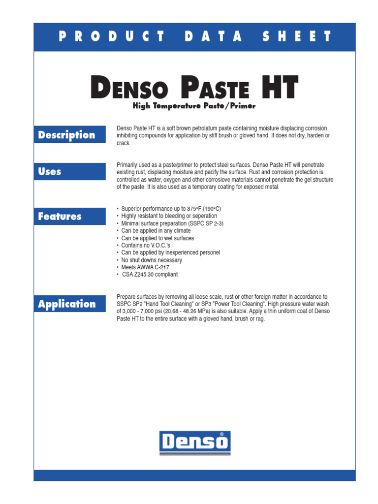 Denso-Paste-HT | PDF | Rust | Corrosion