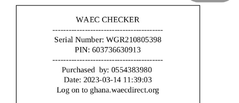 Waec Pin | PDF
