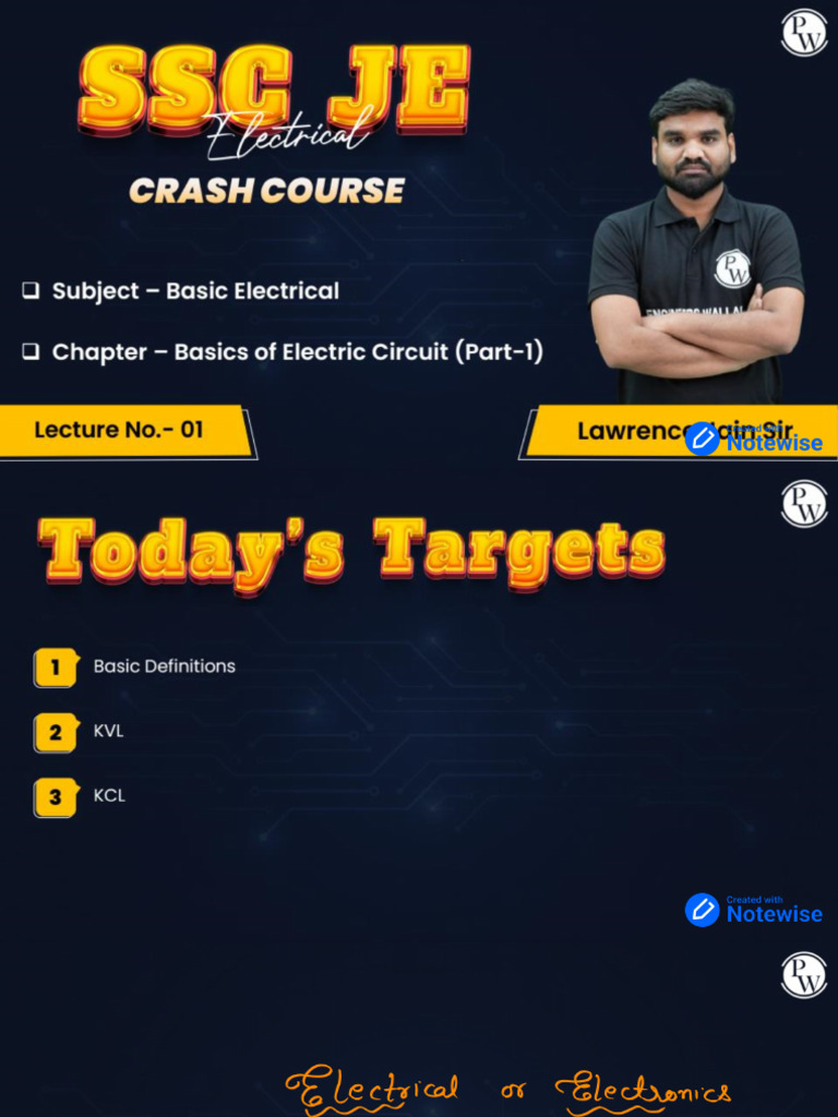 Basic Electrical 01 Class Notes Pdf Pdf