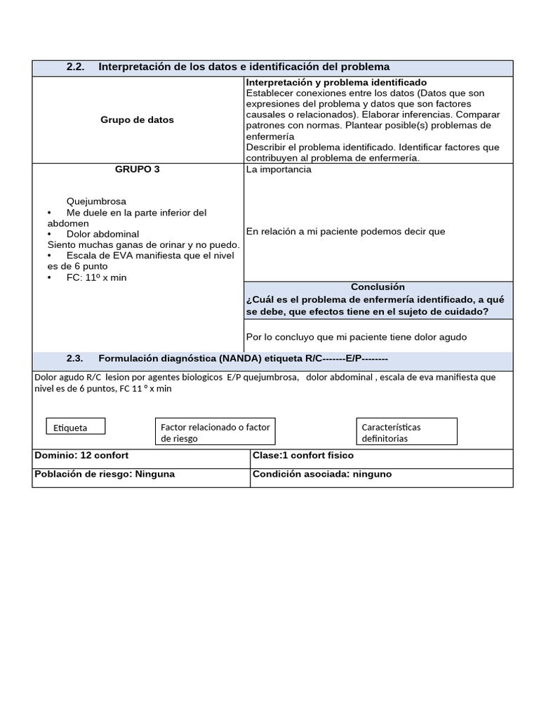 CASO CLINICO en Blanco Formato Solo para DX Completo | PDF | Dolor | Especialidades Medicas