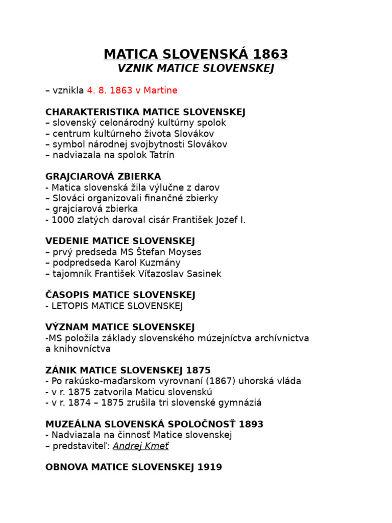 VIIII Matica Slovenska | PDF