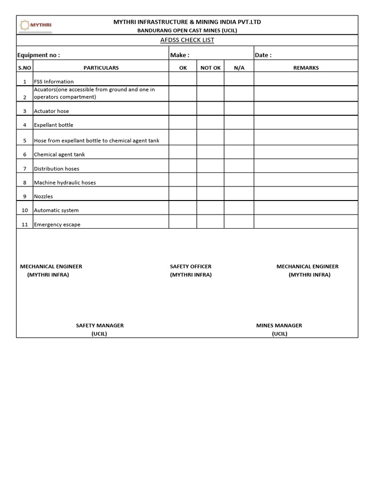 9.AFDSS Check List | PDF