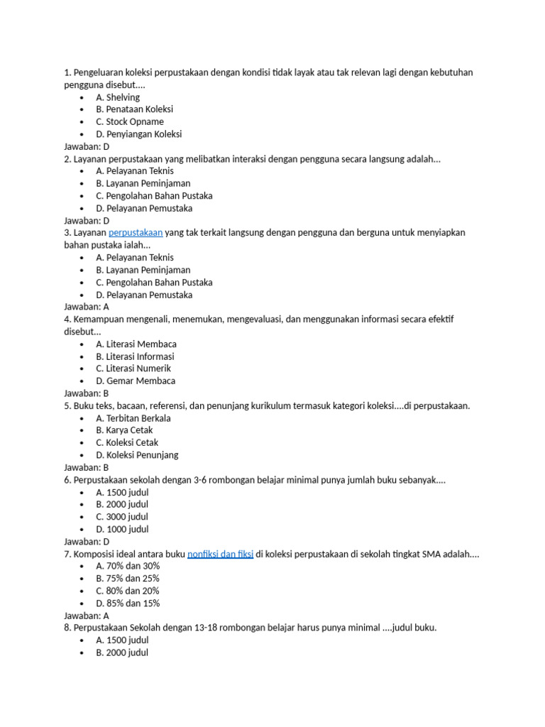 Soal Latihan p3k Perpus | PDF