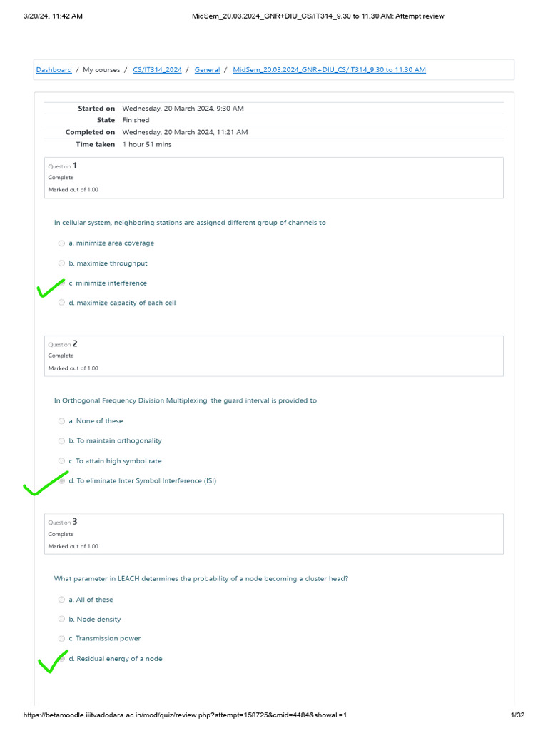 Final Questions PDF | PDF | Channel Access Method | Cellular Network