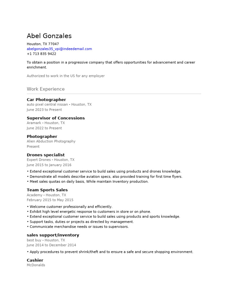 Resume Abel Gonzales | PDF